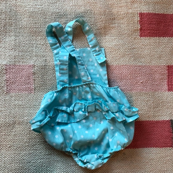 Vintage | Bottoms | Cute Summer Overall Romper Blue Polka Dots | Poshmark